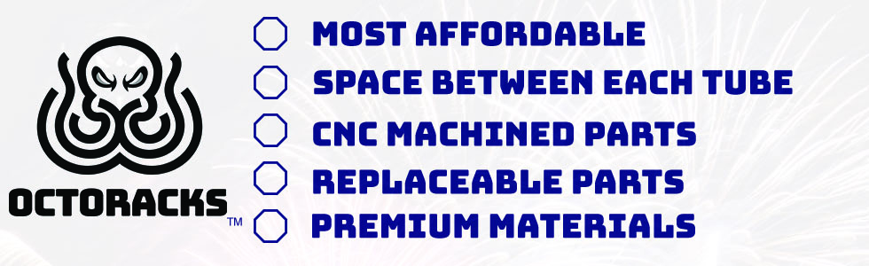 PYROBOOM Consumer and display mortar tubes racks